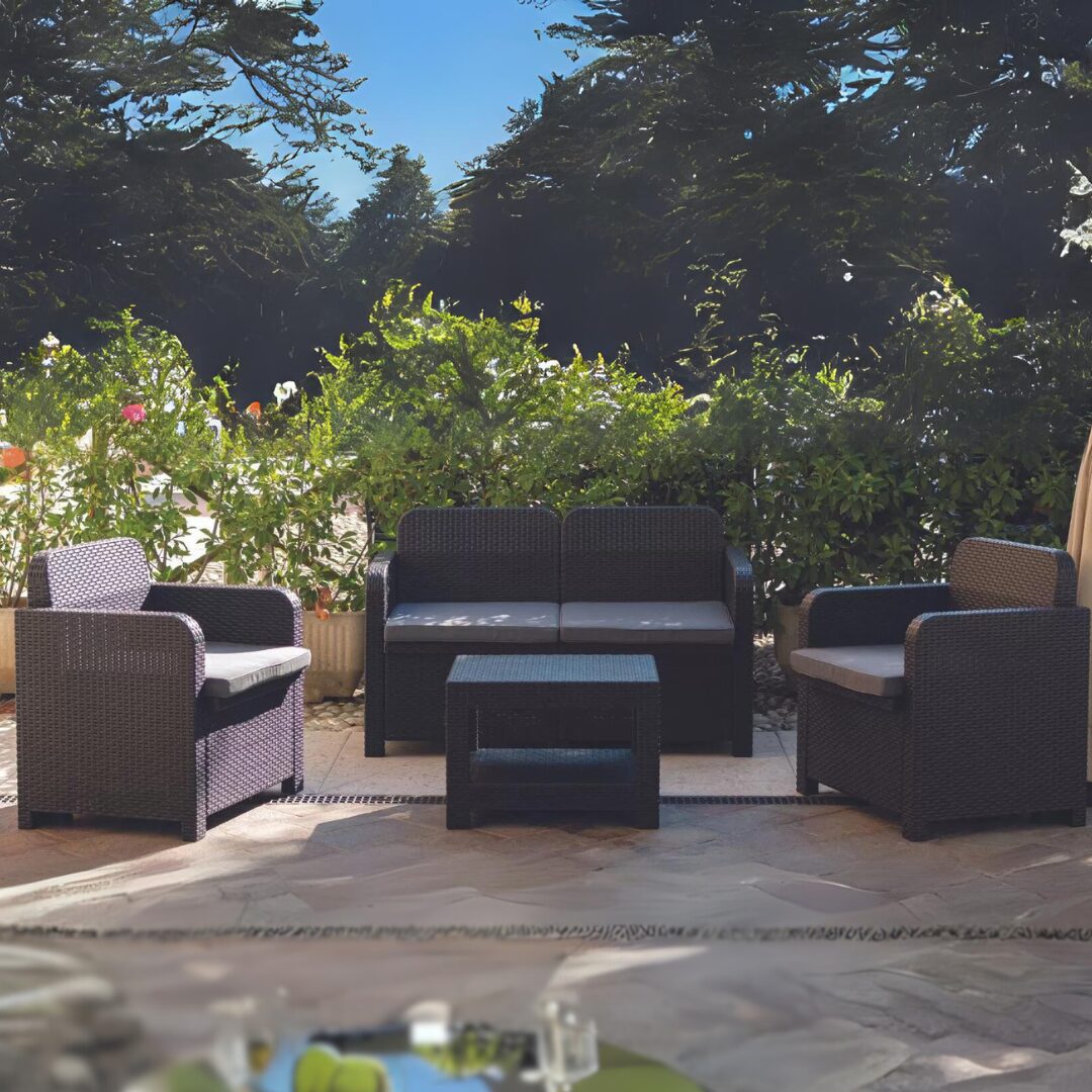 Baštenska garnitura 4 u 1 sa običnim stolom (4 kombinacije u jednom ...